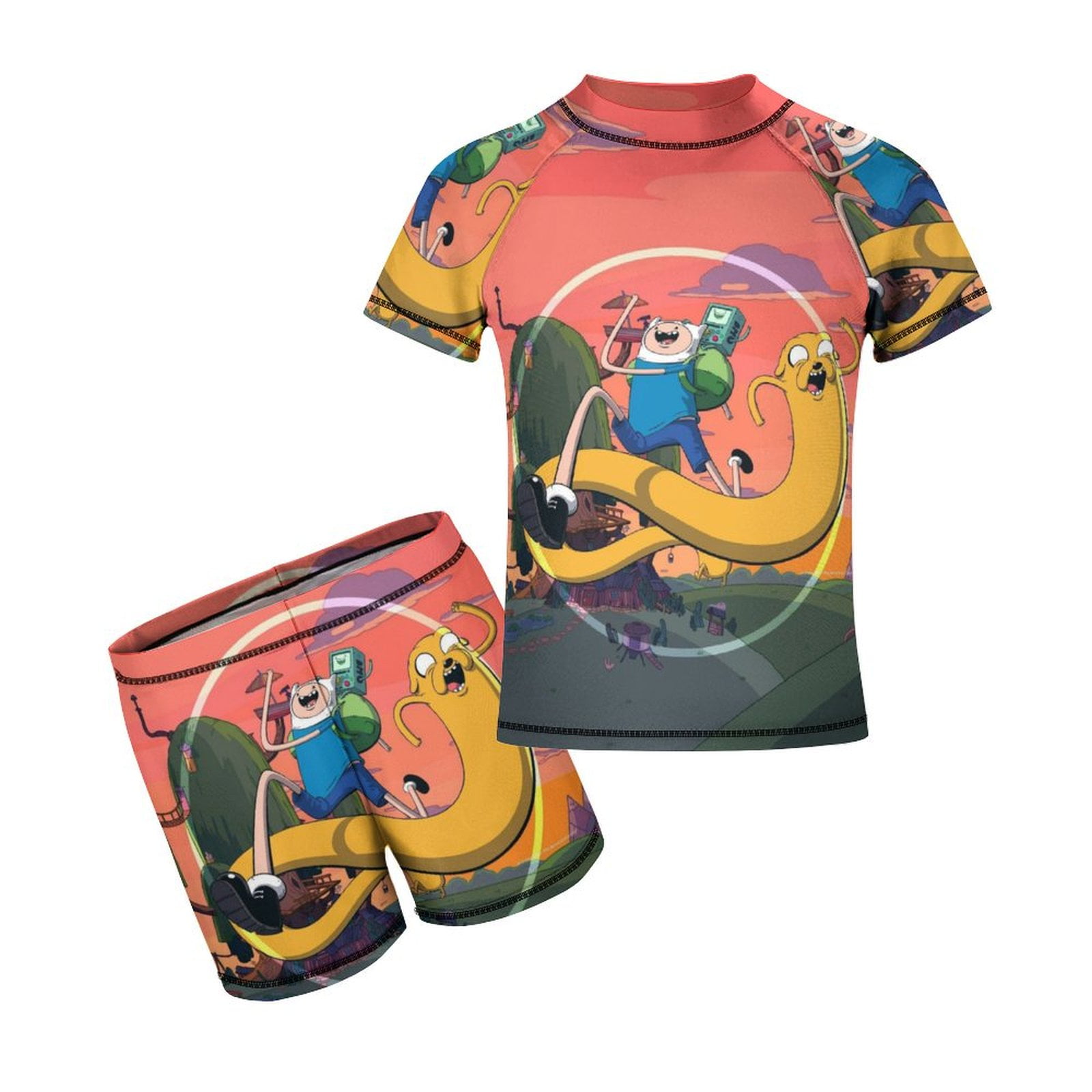 Adventure Time Jake The Dog Boys 2-Piece Swimsuit Set, Short Sleeve ...