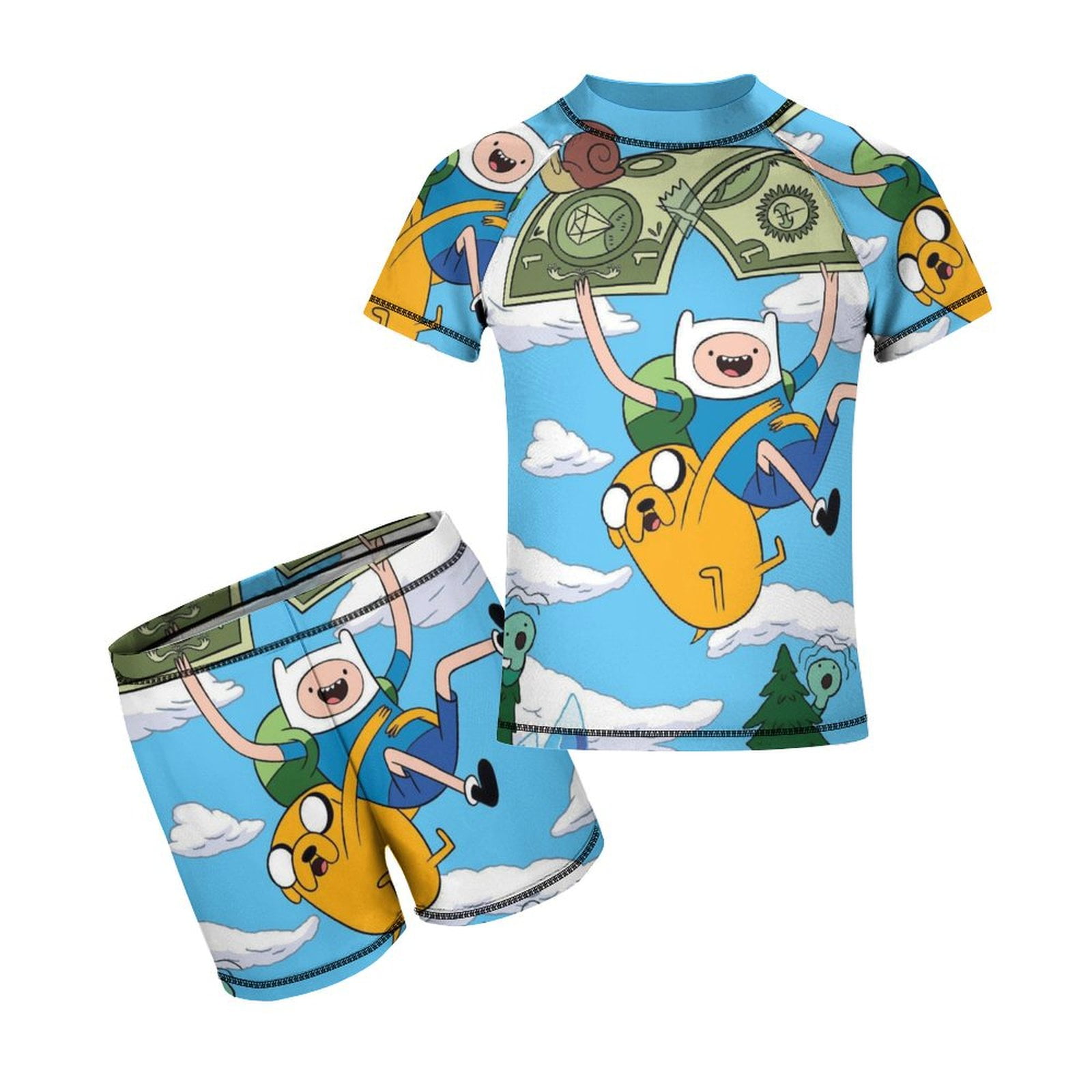 Adventure Time Jake The Dog Boys 2-Piece Swimsuit Set, Short Sleeve ...