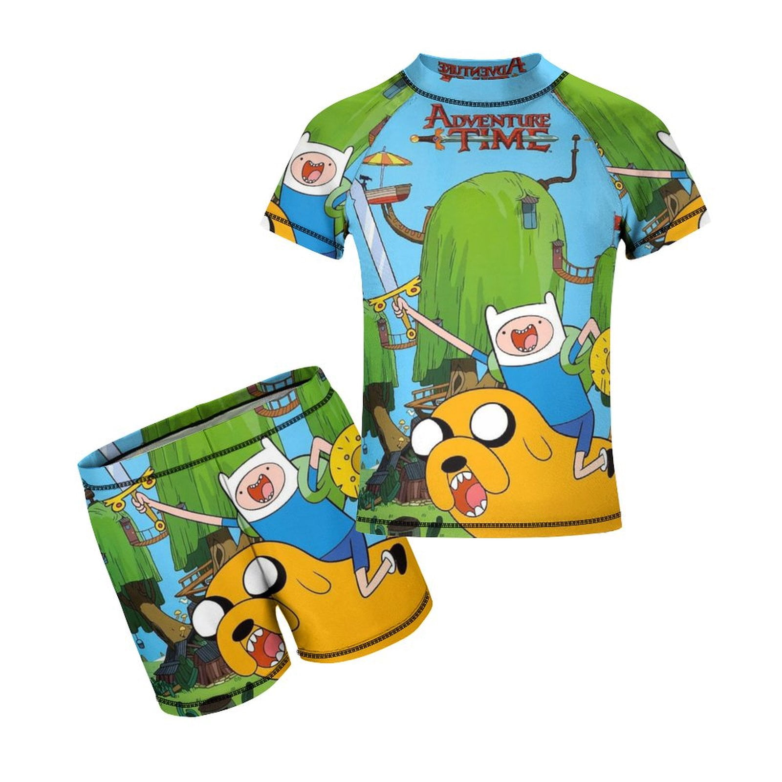 Adventure Time Jake The Dog Boys 2-Piece Swimsuit Set, Short Sleeve ...