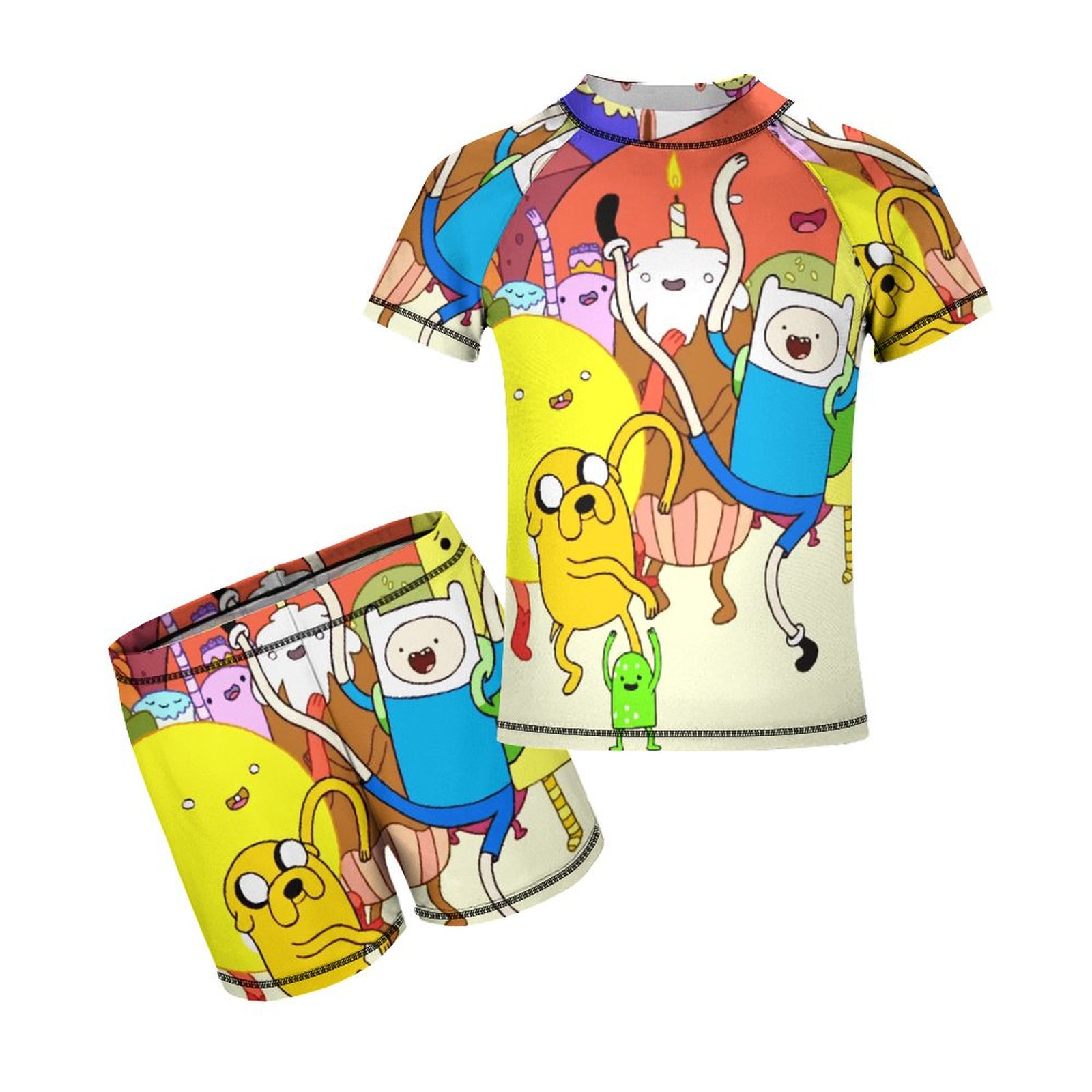 Adventure Time Jake The Dog Boys 2-Piece Swimsuit Set, Short Sleeve ...
