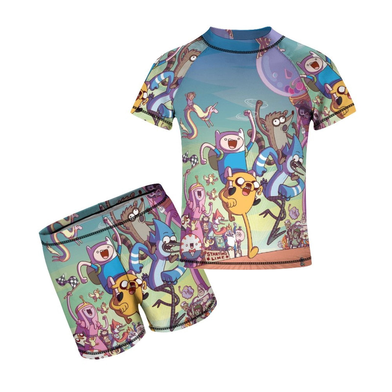 Adventure Time Jake The Dog Boys 2-Piece Swimsuit Set, Short Sleeve ...