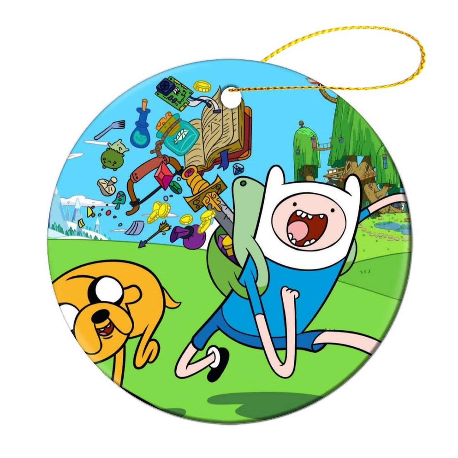 Adventure Time Jake The Dog Christmas Ornament - Round Ceramic Decor ...