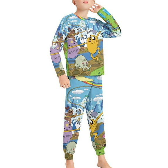 Adventure Time Jake The Dog Ki-ds Pajamas 2 Piece Pjs Set Little Big Bo ...