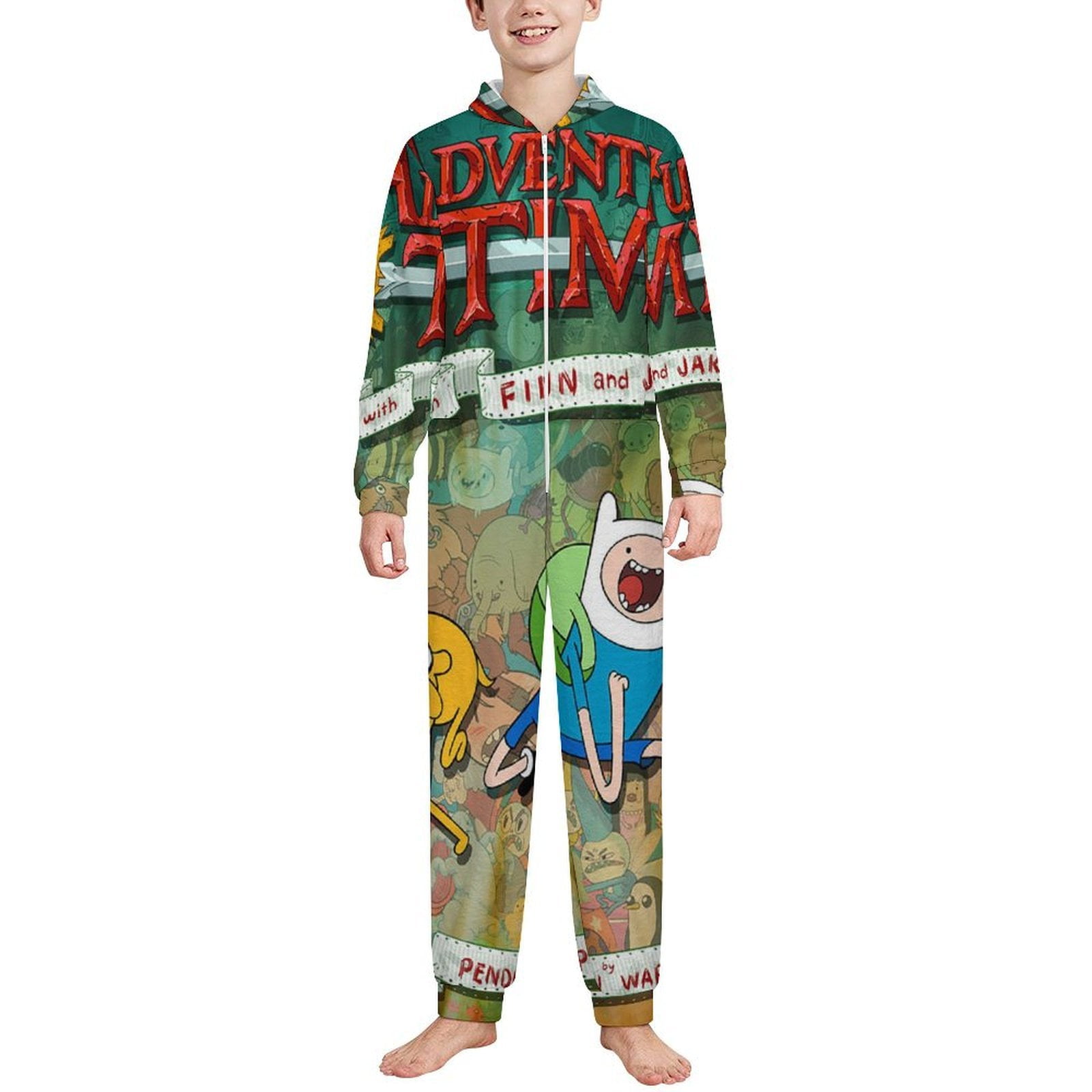 Adventure Time Jake The Dog Kids Hooded Jumpsuit Union Suit Onesie One ...