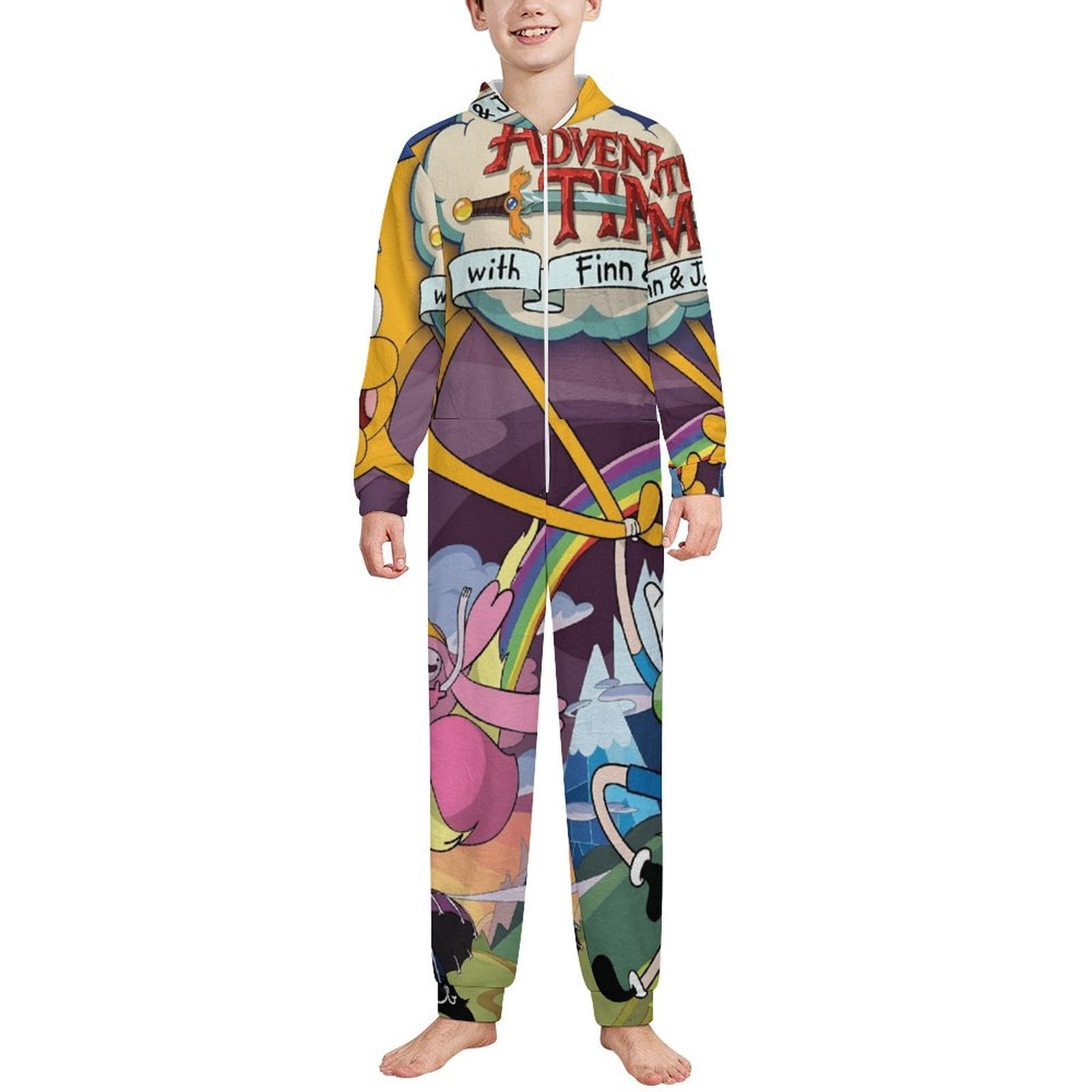 Adventure Time Jake The Dog Kids Hooded Jumpsuit Union Suit Onesie One ...