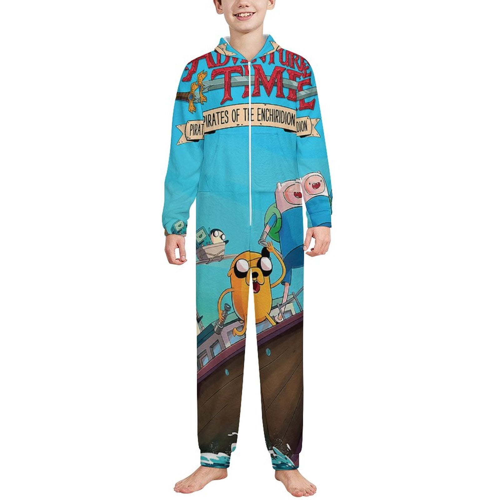 Adventure Time Jake The Dog Kids Hooded Jumpsuit Union Suit Onesie One ...