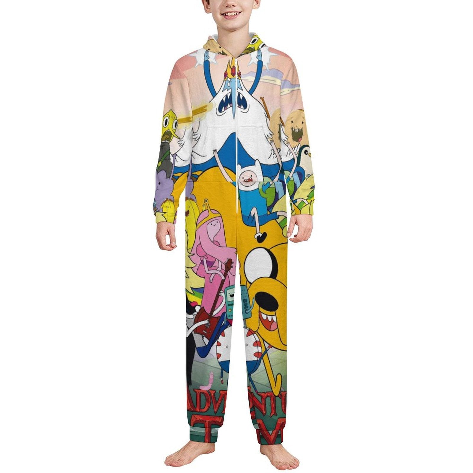 Adventure Time Jake The Dog Kids Hooded Jumpsuit Union Suit Onesie One ...