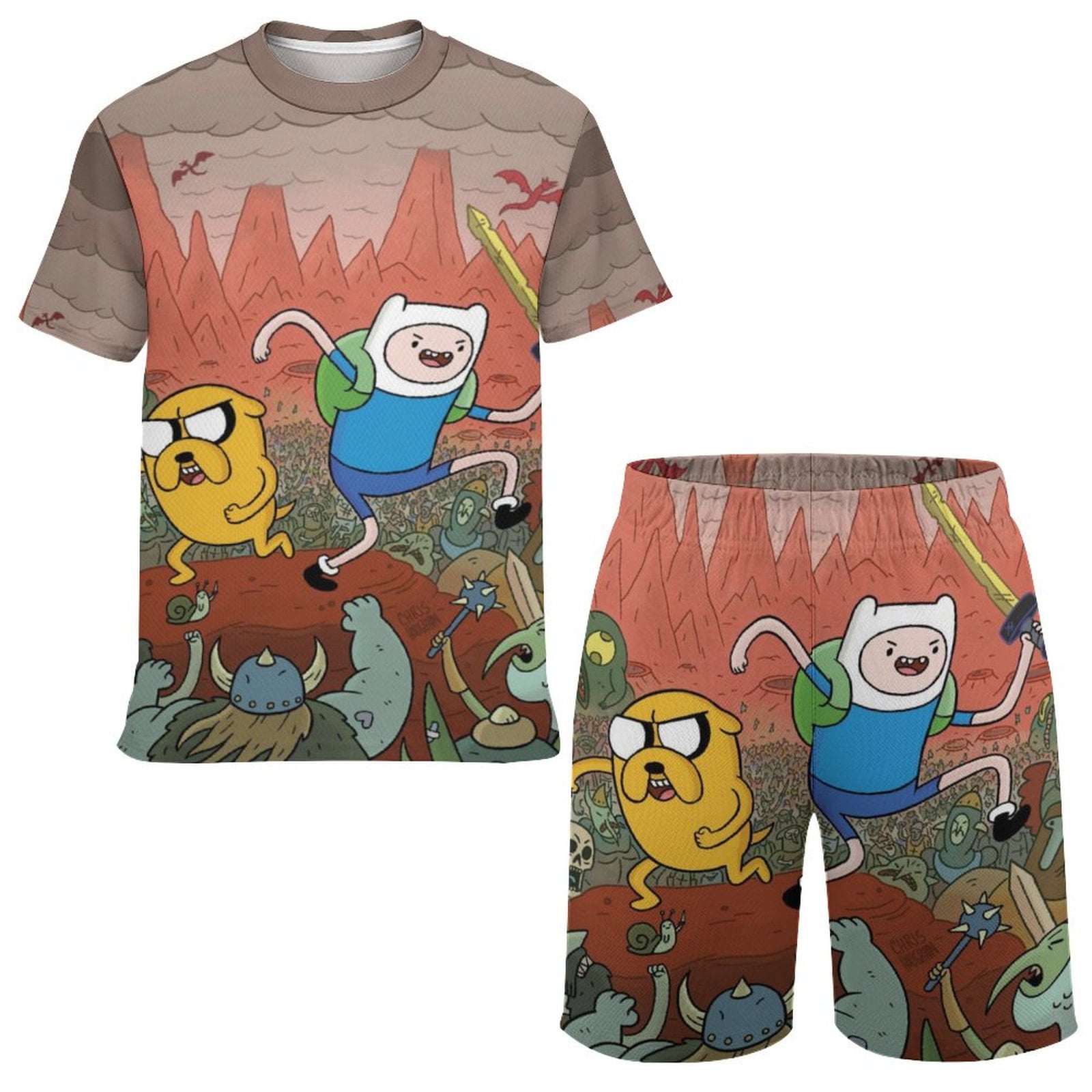 Adventure Time Jake The Dog Kids Short Sleeve T-Shirt And Mesh Shorts ...