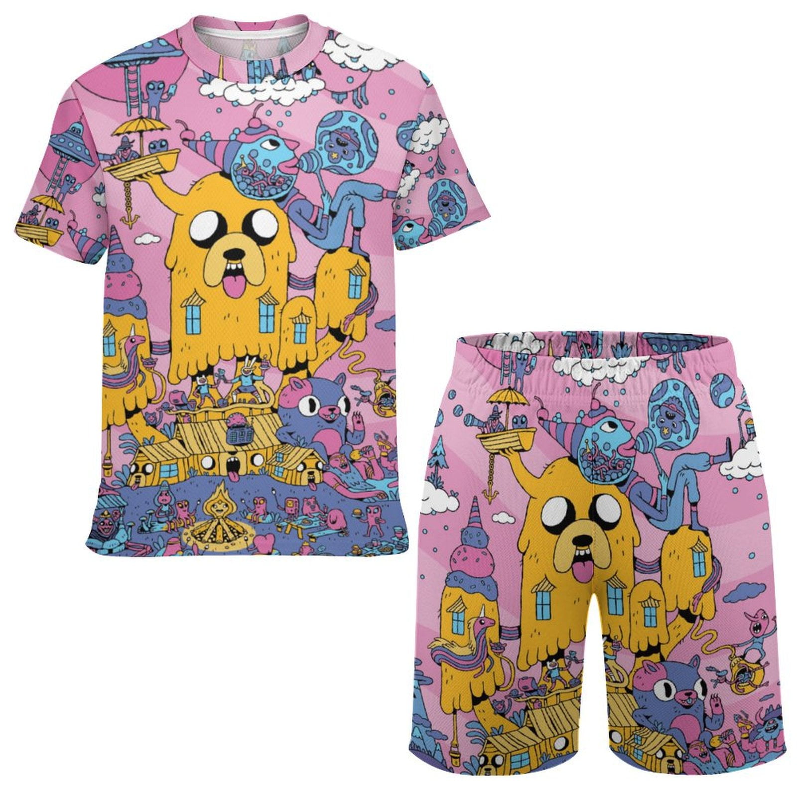 Adventure Time Jake The Dog Kids Short Sleeve T-Shirt And Mesh Shorts ...