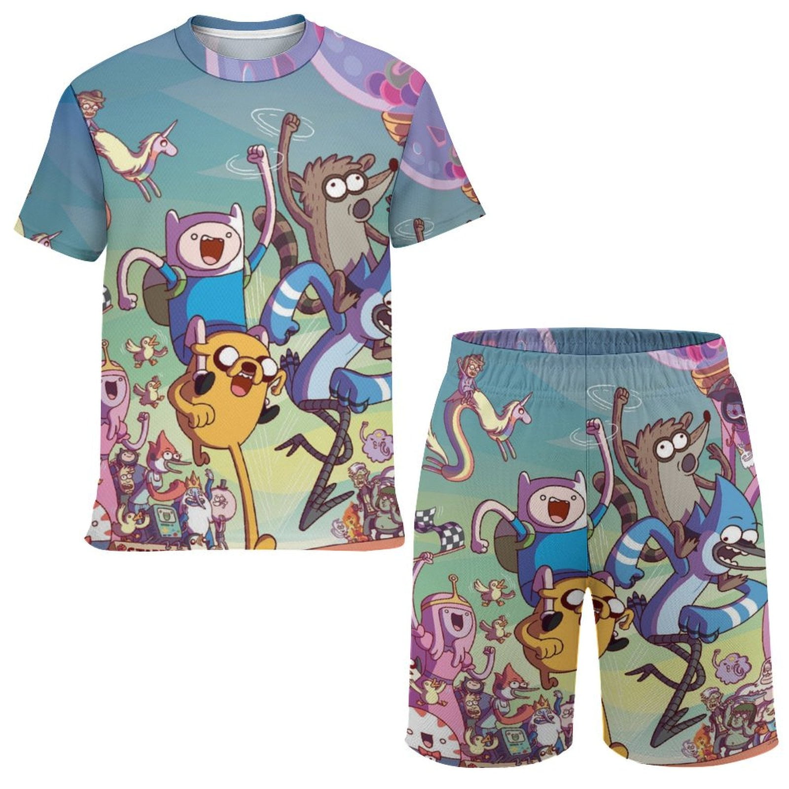 Adventure Time Jake The Dog Kids Short Sleeve T-Shirt And Mesh Shorts ...