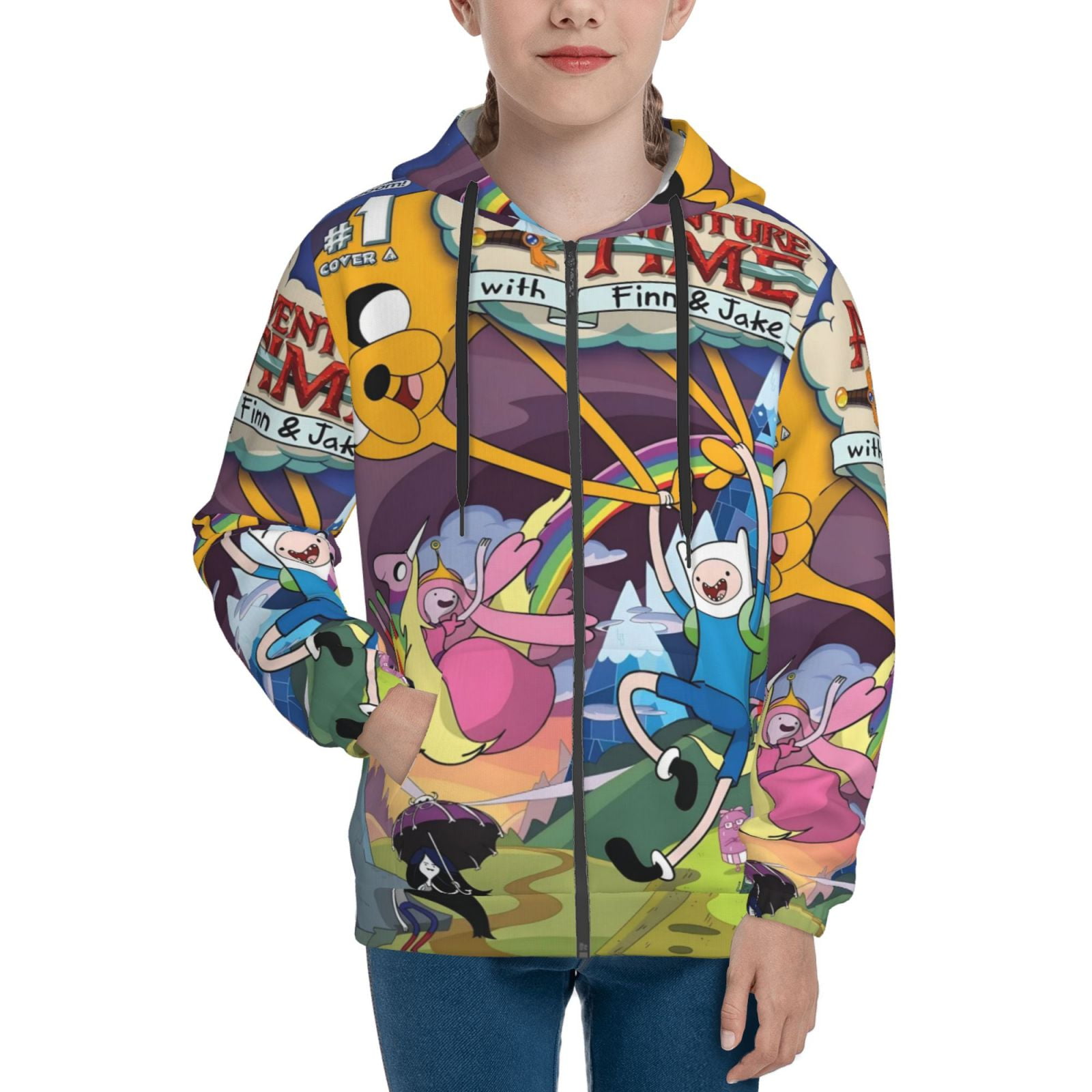 Adventure Time Jake The Dog Kids Zip-Up Hoodie 3d Print Hooded ...