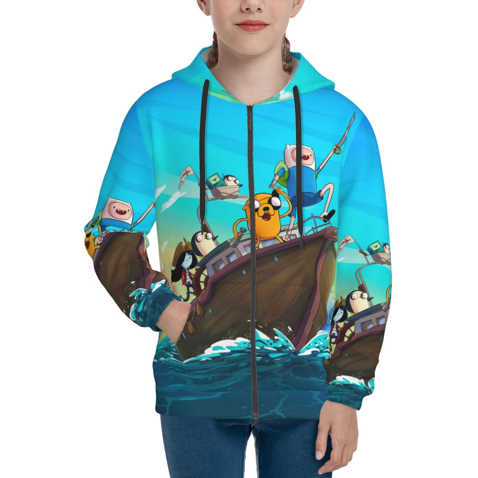 Adventure Time Jake The Dog Kids Zip-Up Hoodie 3d Print Hooded ...