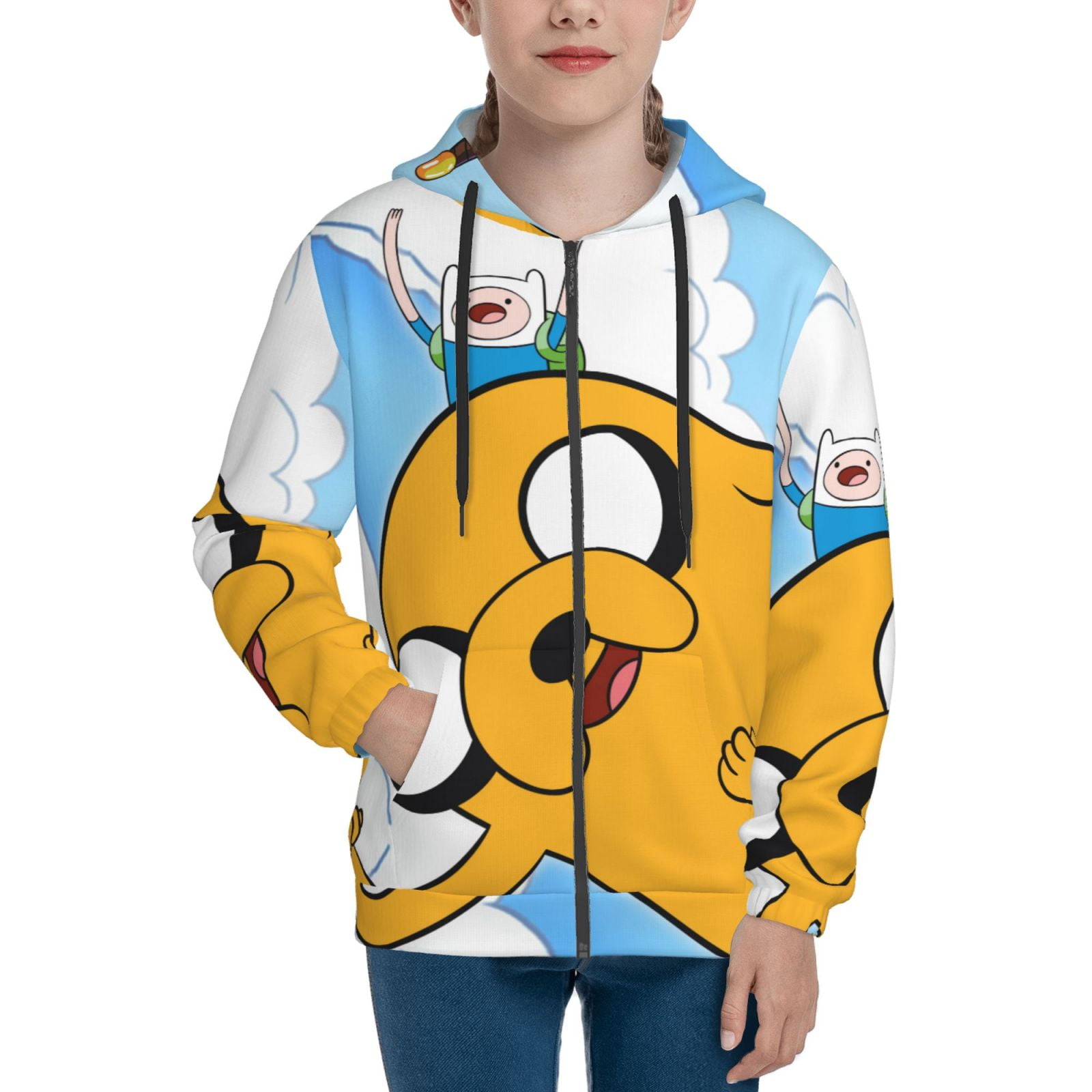 Adventure Time Jake The Dog Kids Zip-Up Hoodie 3d Print Hooded ...