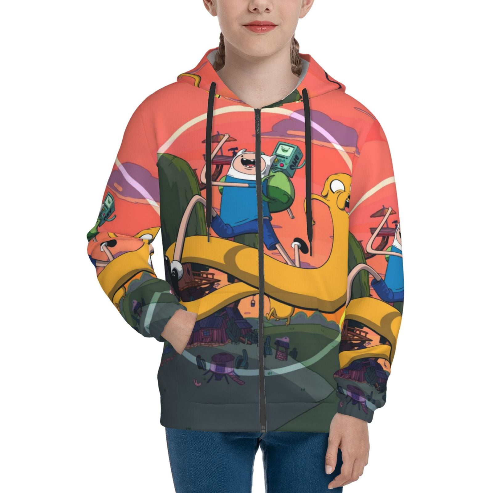 Adventure Time Jake The Dog Kids Zip-Up Hoodie 3d Print Hooded ...