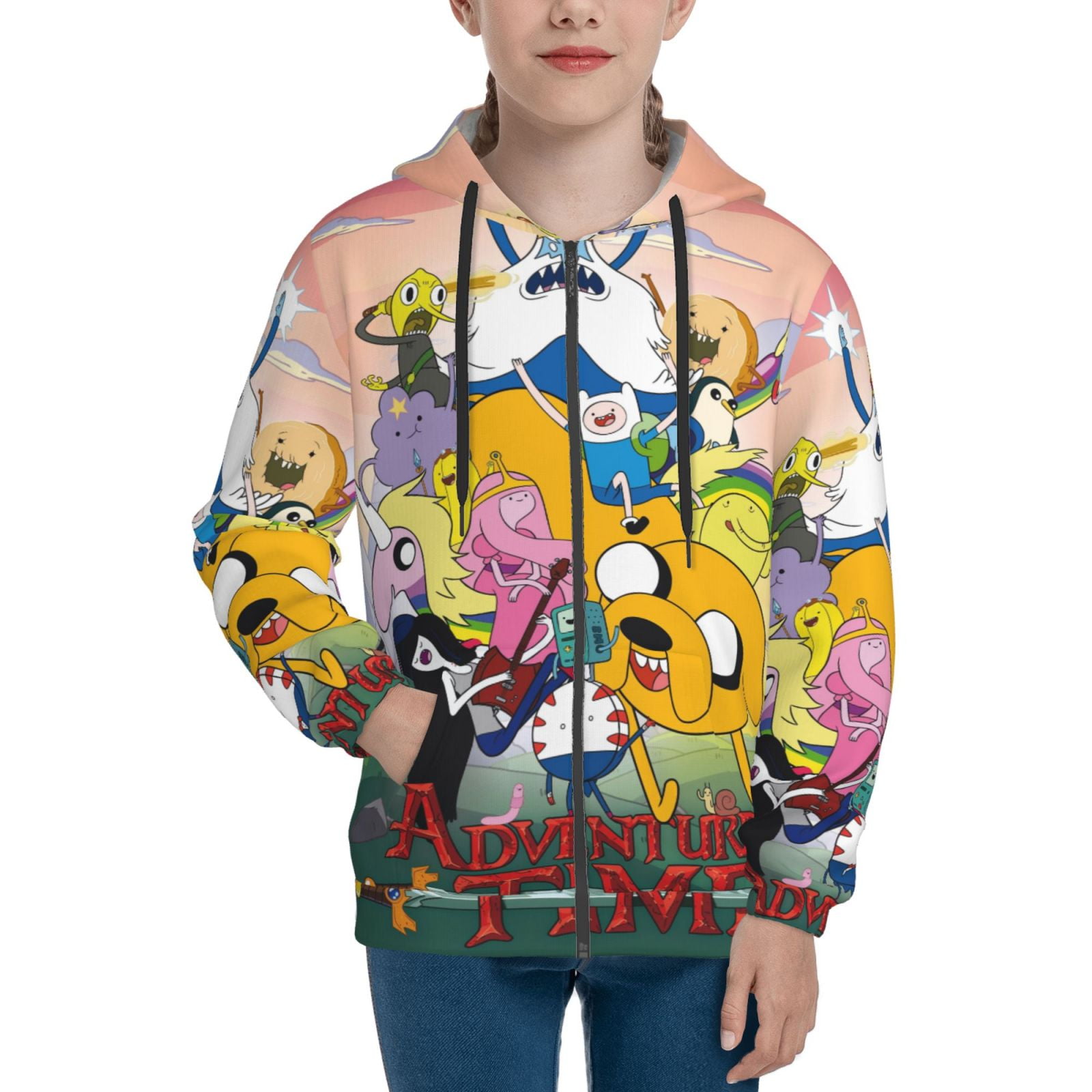 Adventure Time Jake The Dog Kids Zip-Up Hoodie 3d Print Hooded ...