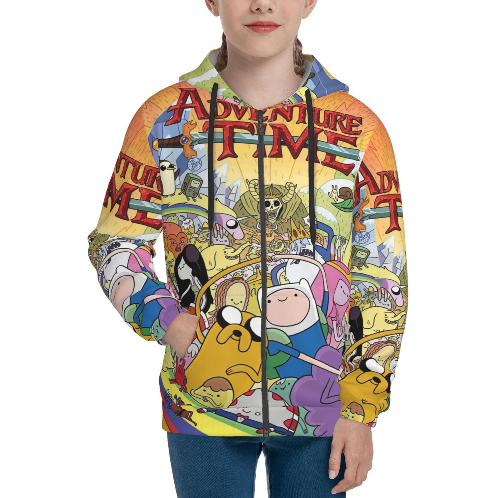 Adventure Time Jake The Dog Kids Zip-Up Hoodie 3d Print Hooded ...