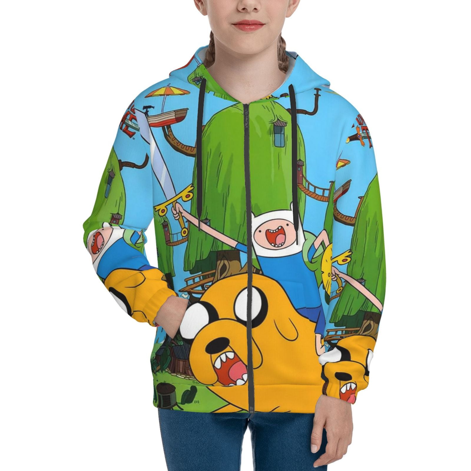Adventure Time Jake The Dog Kids Zip-Up Hoodie 3d Print Hooded ...