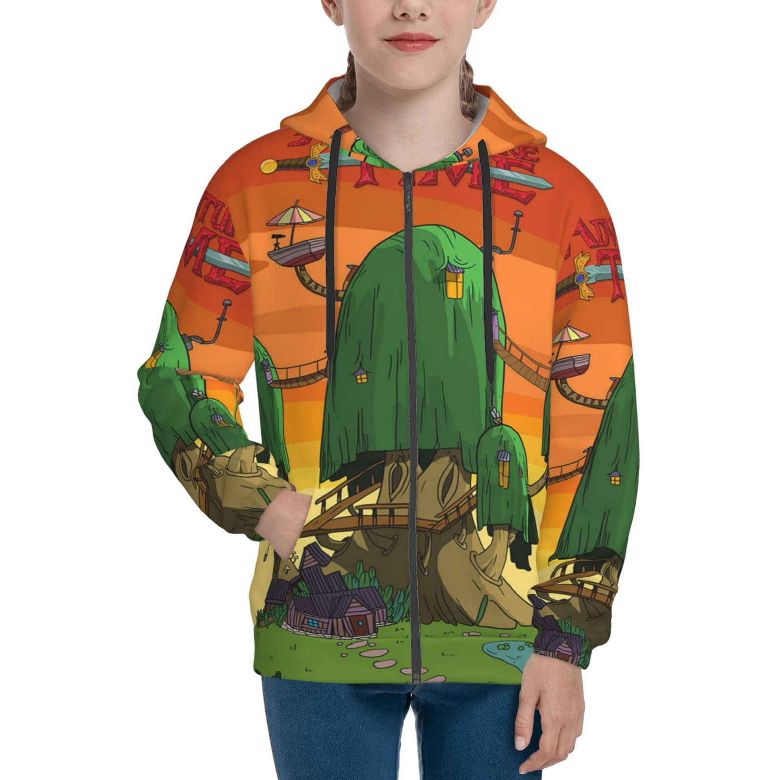 Adventure Time Jake The Dog Kids Zip-Up Hoodie 3d Print Hooded ...