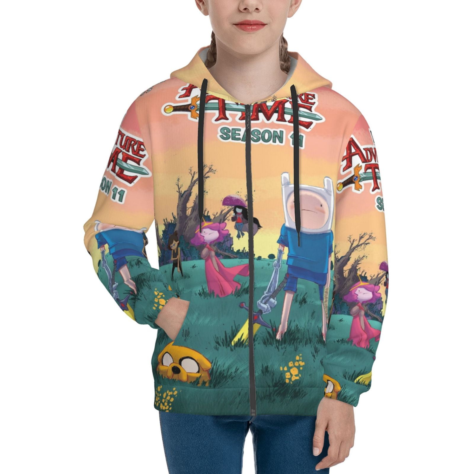 Adventure Time Jake The Dog Kids Zip-Up Hoodie 3d Print Hooded ...