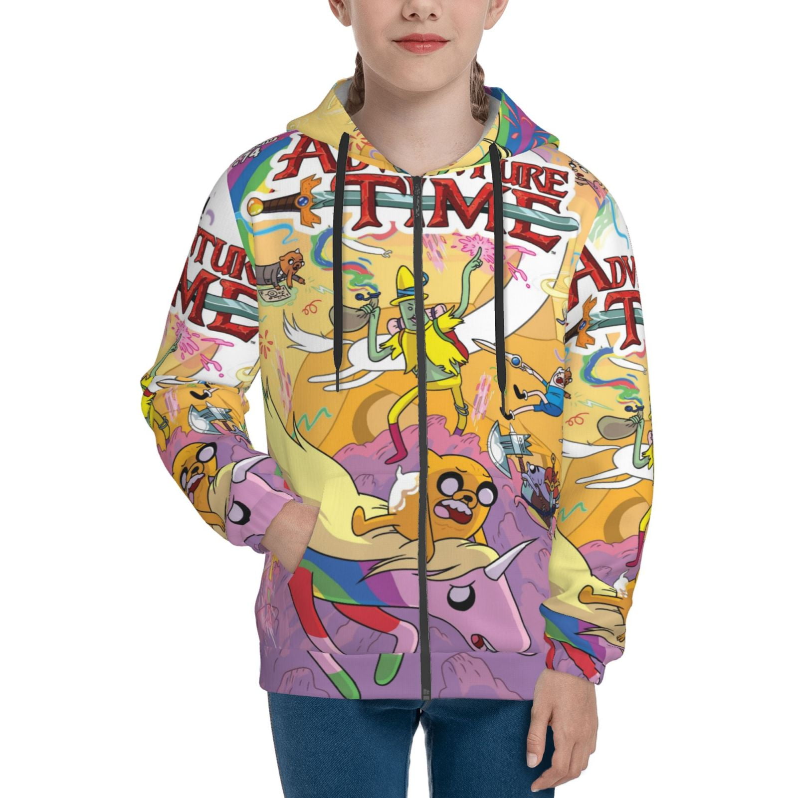 Adventure Time Jake The Dog Kids Zip-Up Hoodie 3d Print Hooded ...