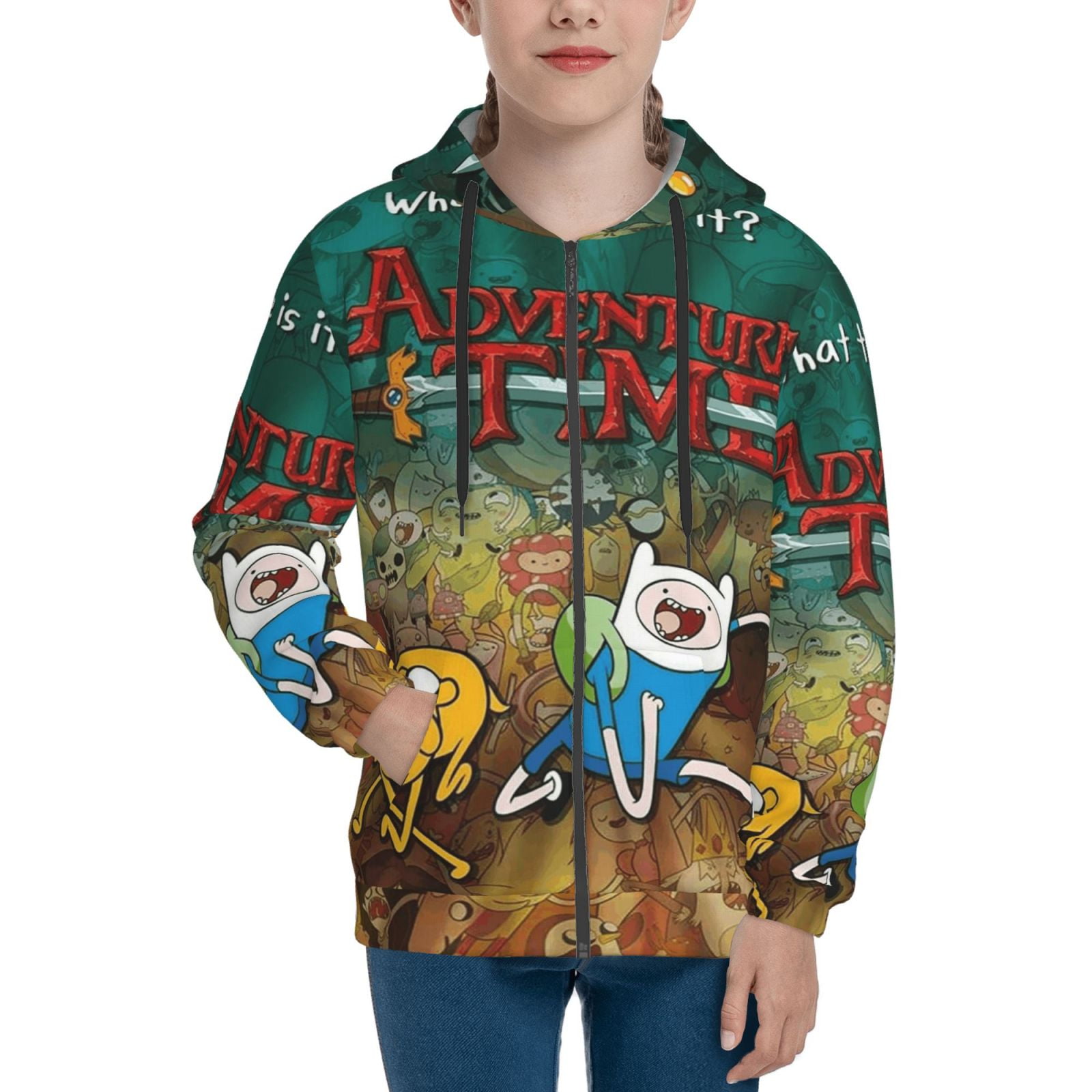 Adventure Time Jake The Dog Kids Zip-Up Hoodie 3d Print Hooded ...