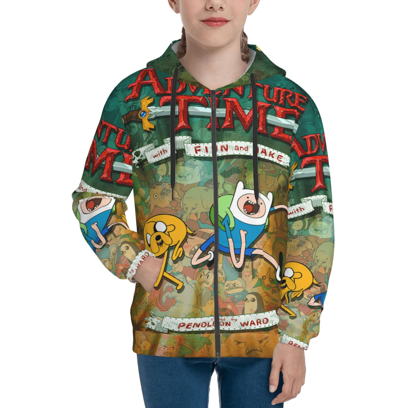 Adventure Time Jake The Dog Kids Zip-Up Hoodie 3d Print Hooded ...