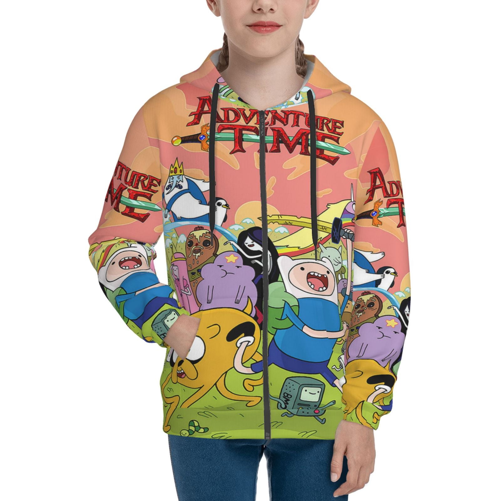 Adventure Time Jake The Dog Kids Zip-Up Hoodie 3d Print Hooded ...