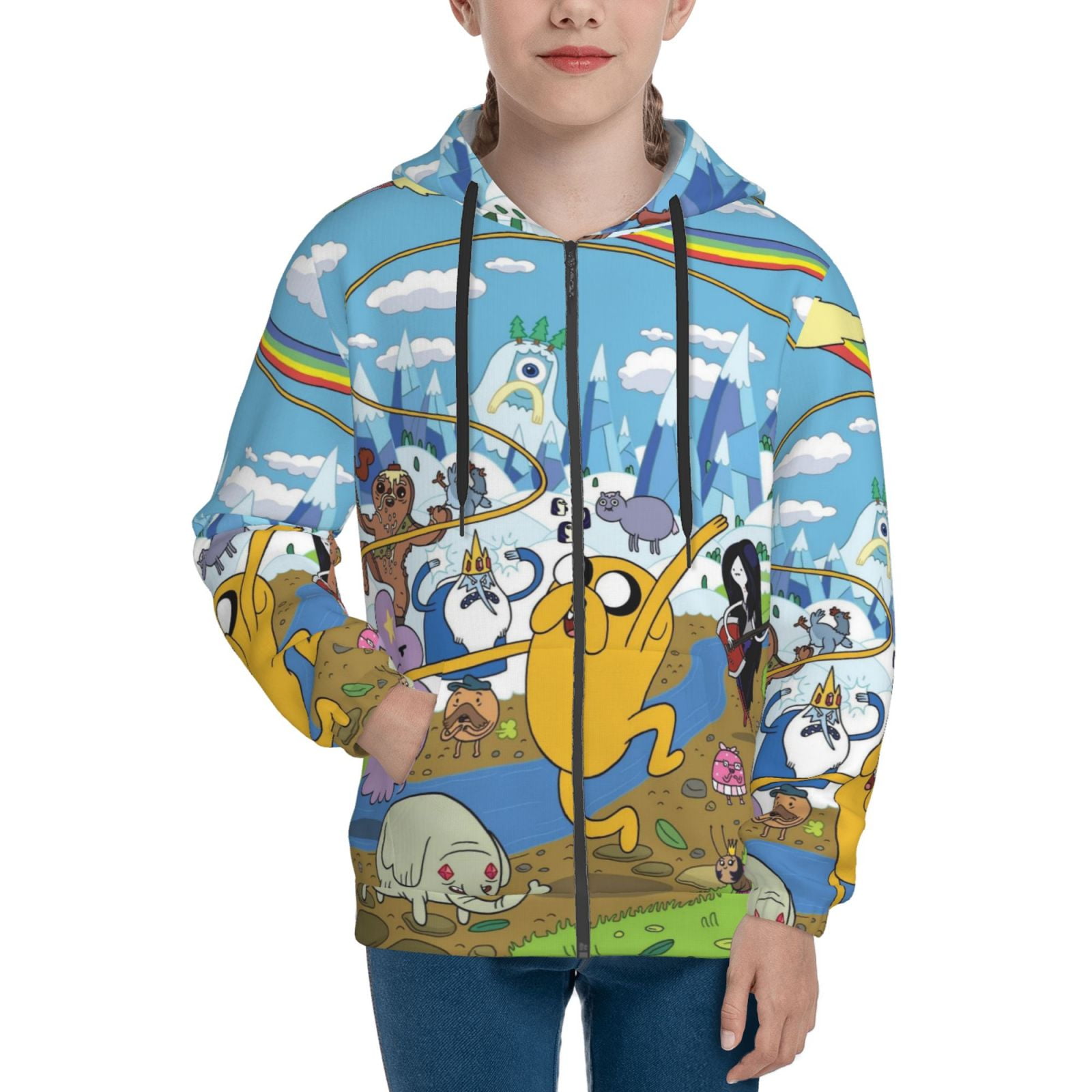 Adventure Time Jake The Dog Kids Zip-Up Hoodie 3d Print Hooded ...