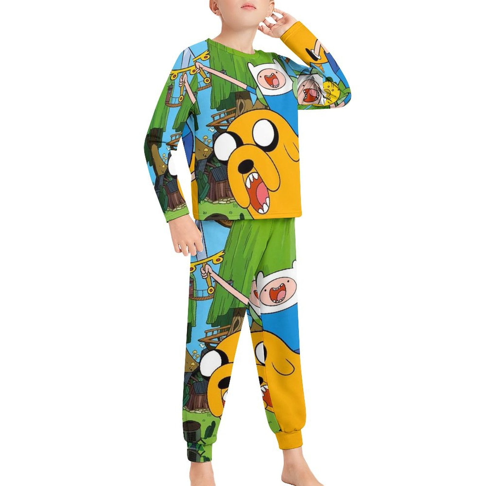 Adventure Time Jake The Dog Little Big Bo-ys Gi-rls Pajamas Set Long ...