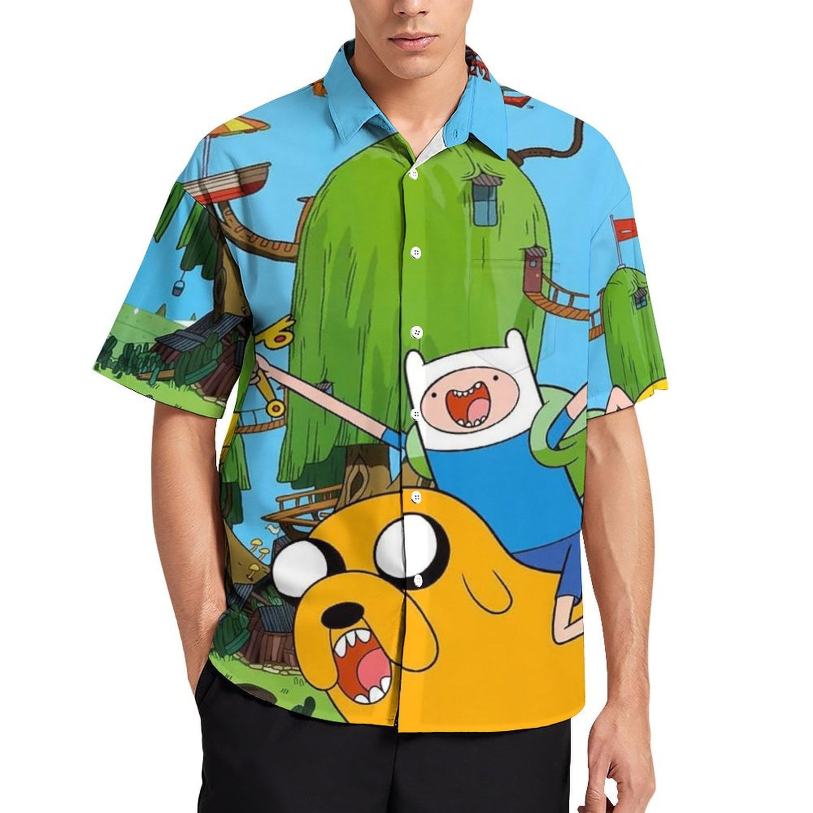 Adventure Time Jake The Dog Mens Hawaiian Shirt Loose Fit Shirts ...