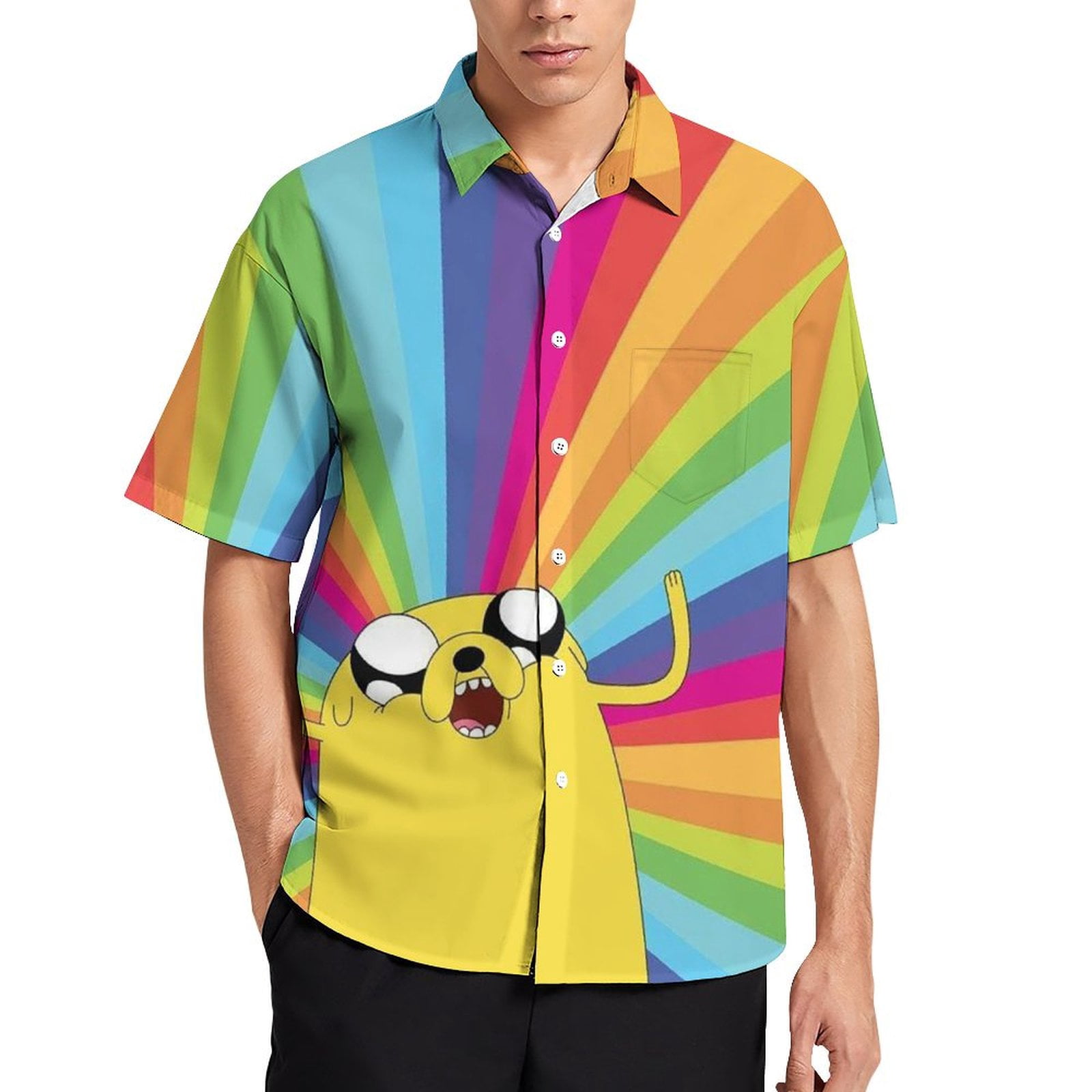 Adventure Time Jake The Dog Mens Hawaiian Shirt Loose Fit Shirts ...