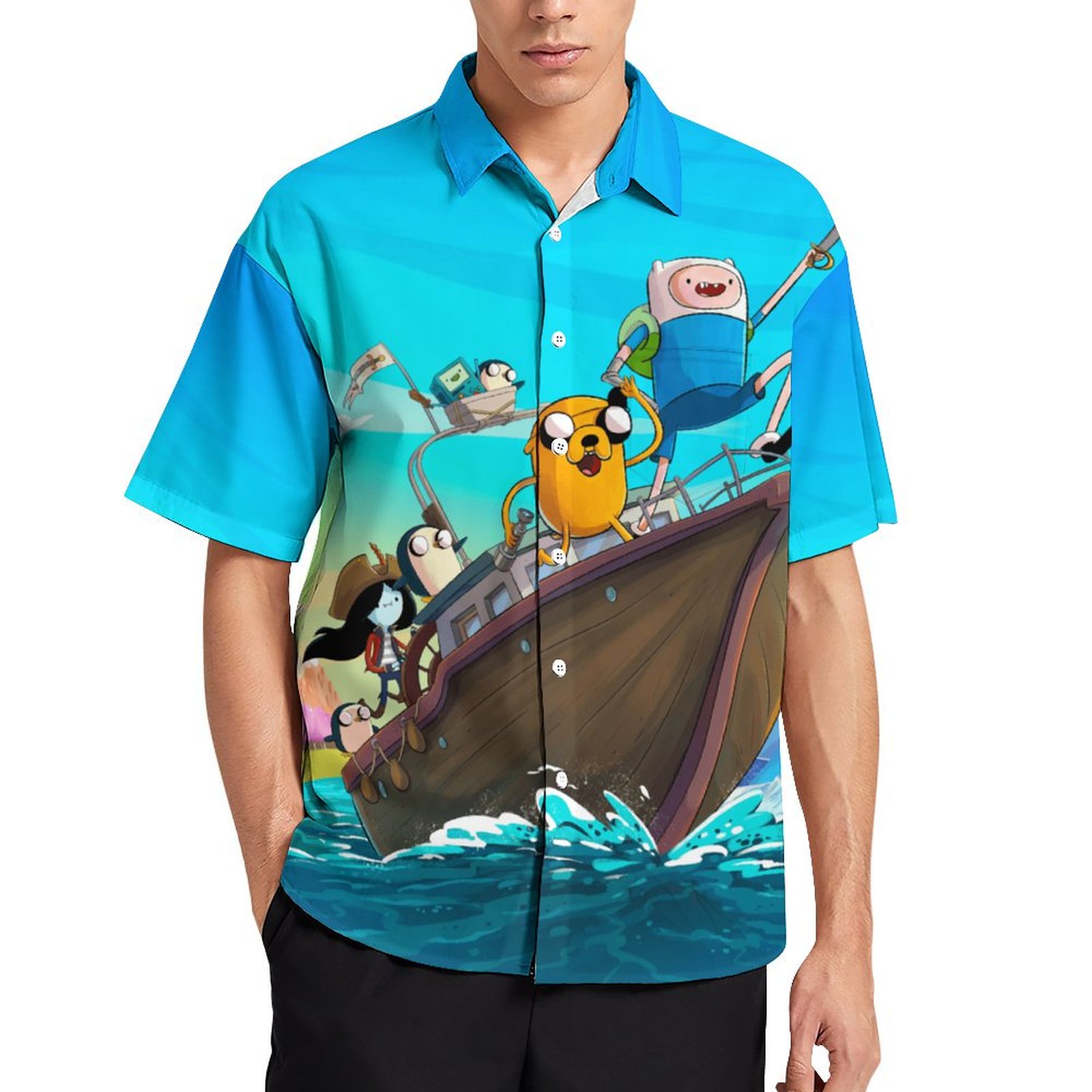 Adventure Time Jake The Dog Mens Hawaiian Shirt Loose Fit Shirts ...