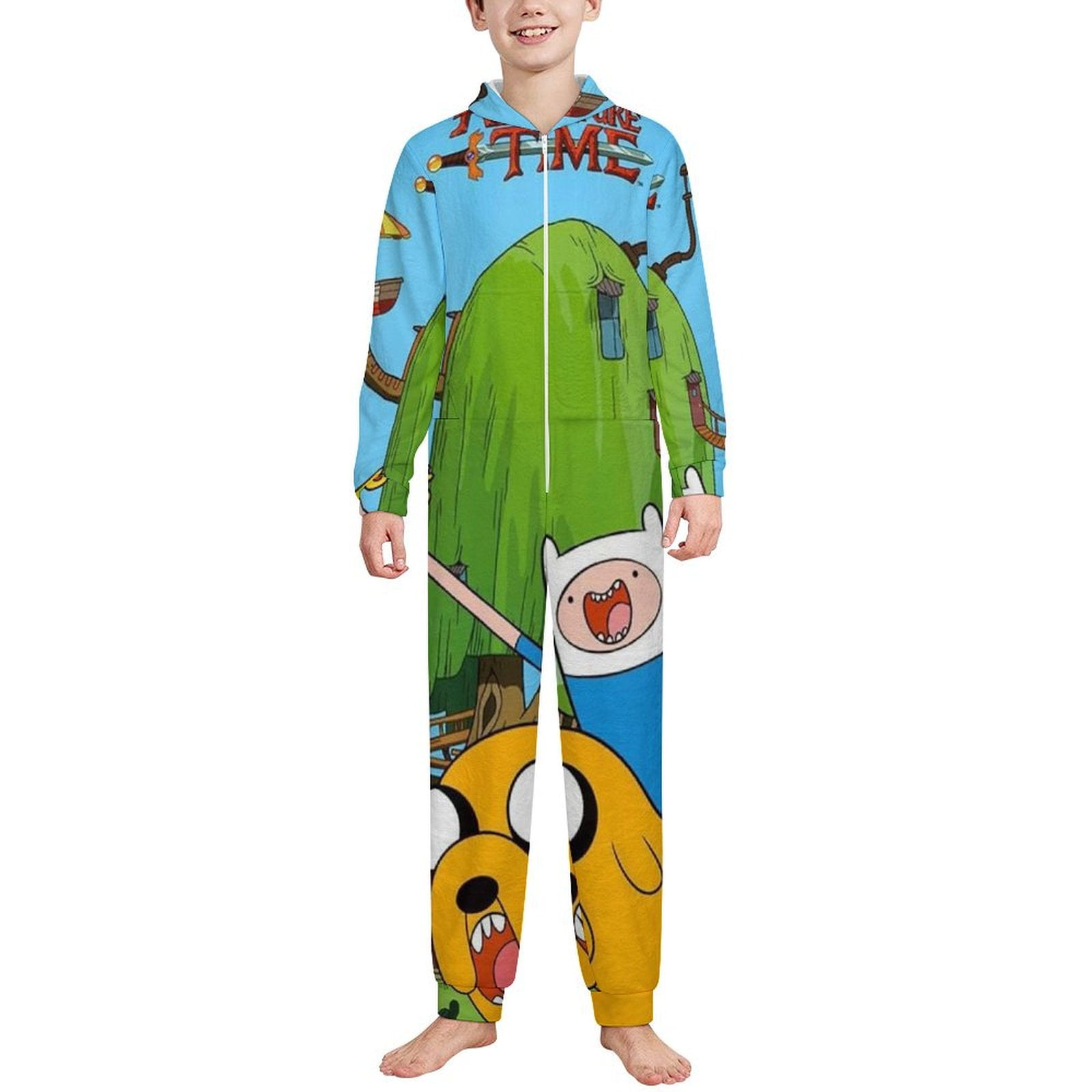 Adventure Time Jake The Dog One Piece Pajama Hooded Union Suit PJs ...
