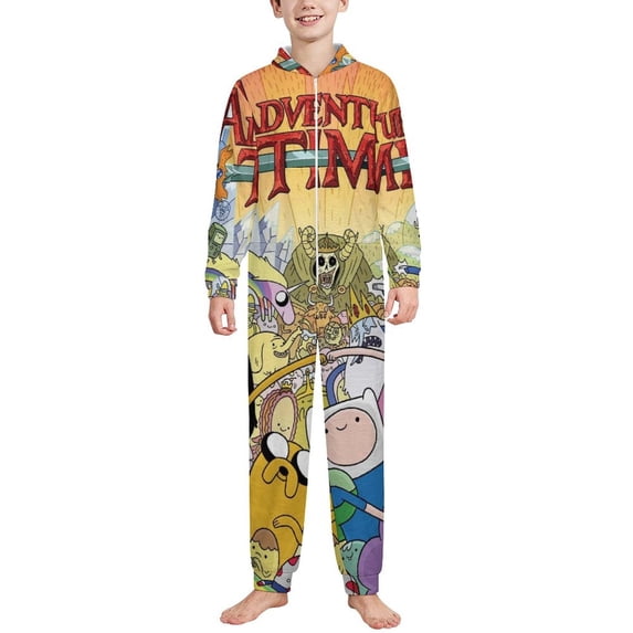 Adventure Time Jake The Dog One Piece Pajama Hooded Union Suit PJs ...
