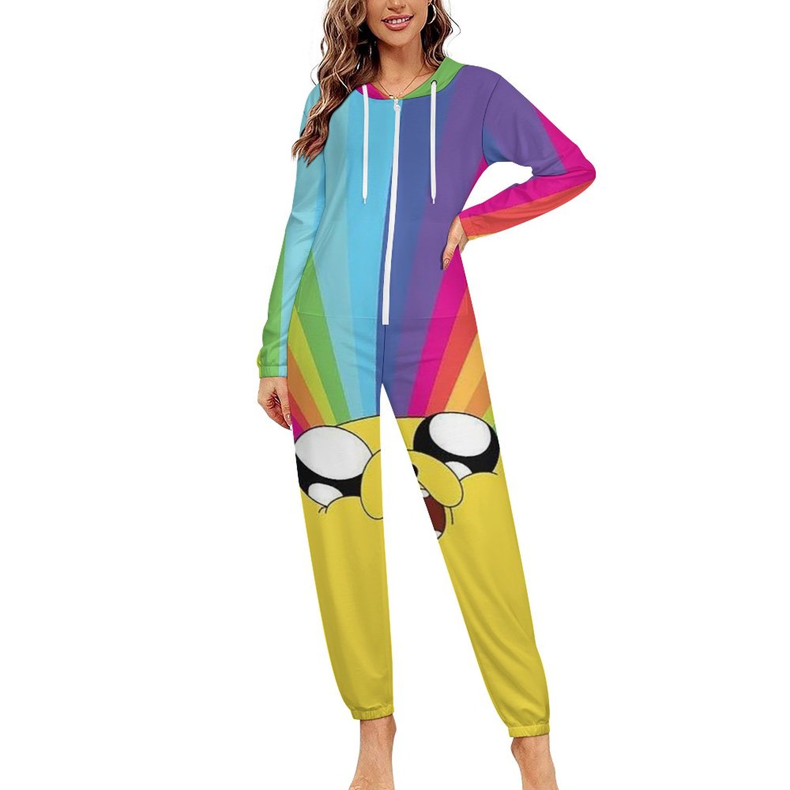 Adventure Time Jake The Dog Unisex Onesie Pajamas Zipper Jumpsuit ...