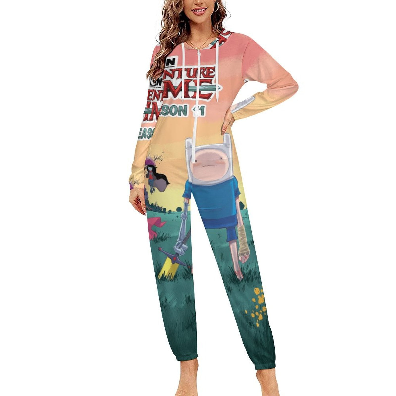 Adventure Time Jake The Dog Unisex Onesie Pajamas Zipper Jumpsuit ...