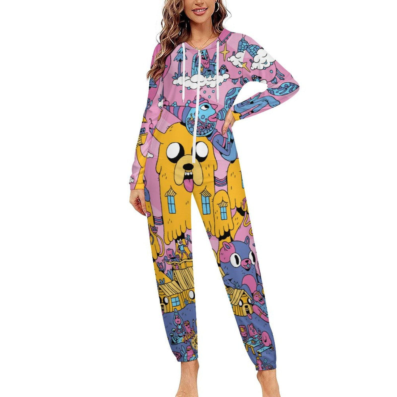 Adventure Time Jake The Dog Unisex Onesie Pajamas Zipper Jumpsuit ...