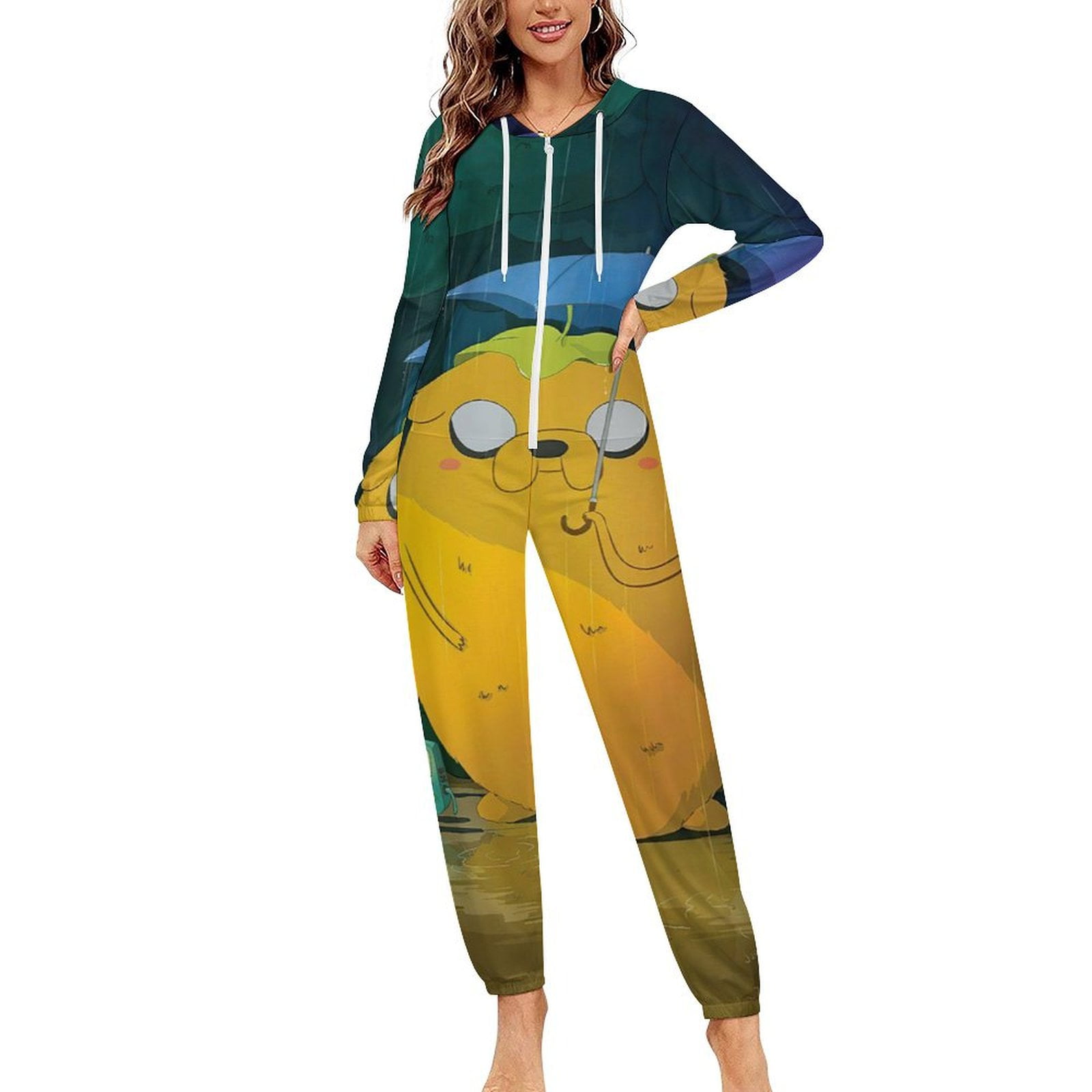 Adventure Time Jake The Dog Unisex Onesie Pajamas Zipper Jumpsuit ...