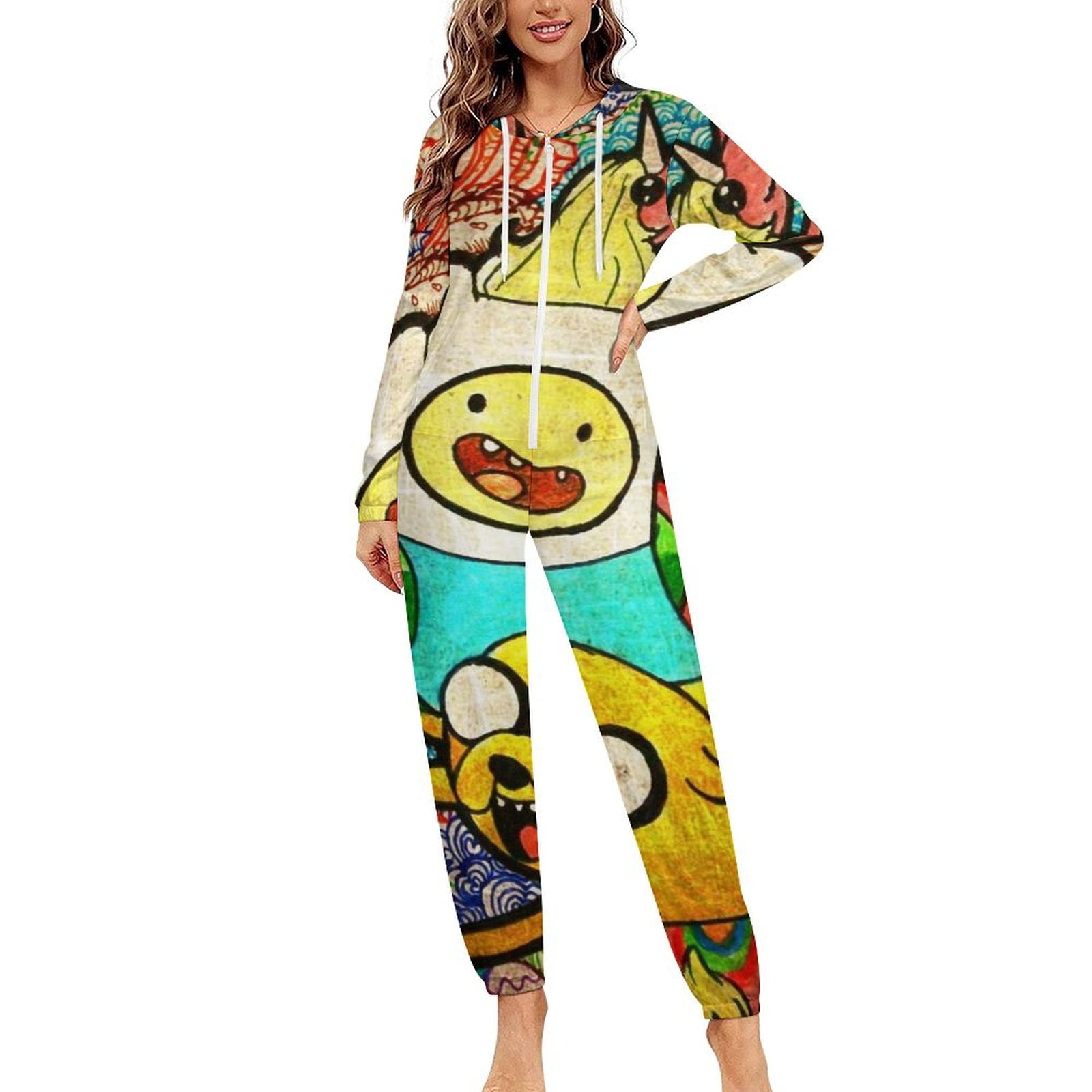 Adventure Time Jake The Dog Unisex Onesie Pajamas Zipper Jumpsuit ...