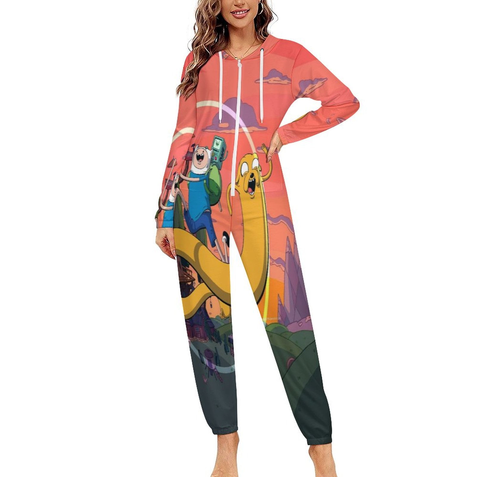 Adventure Time Jake The Dog Unisex Onesie Pajamas Zipper Jumpsuit ...