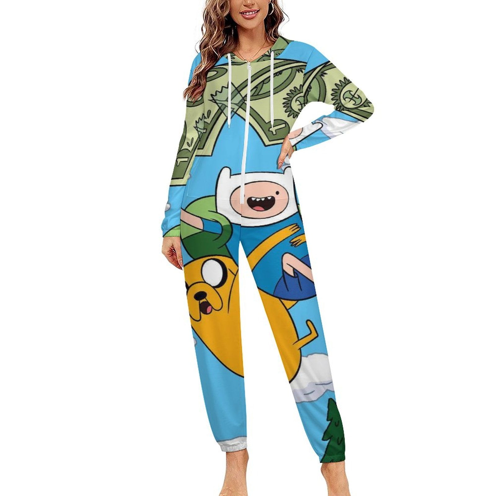 Adventure Time Jake The Dog Unisex Onesie Pajamas Zipper Jumpsuit ...