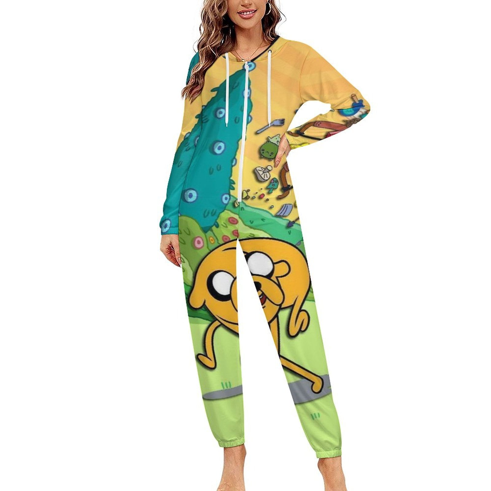 Adventure Time Jake The Dog Unisex Onesie Pajamas Zipper Jumpsuit ...