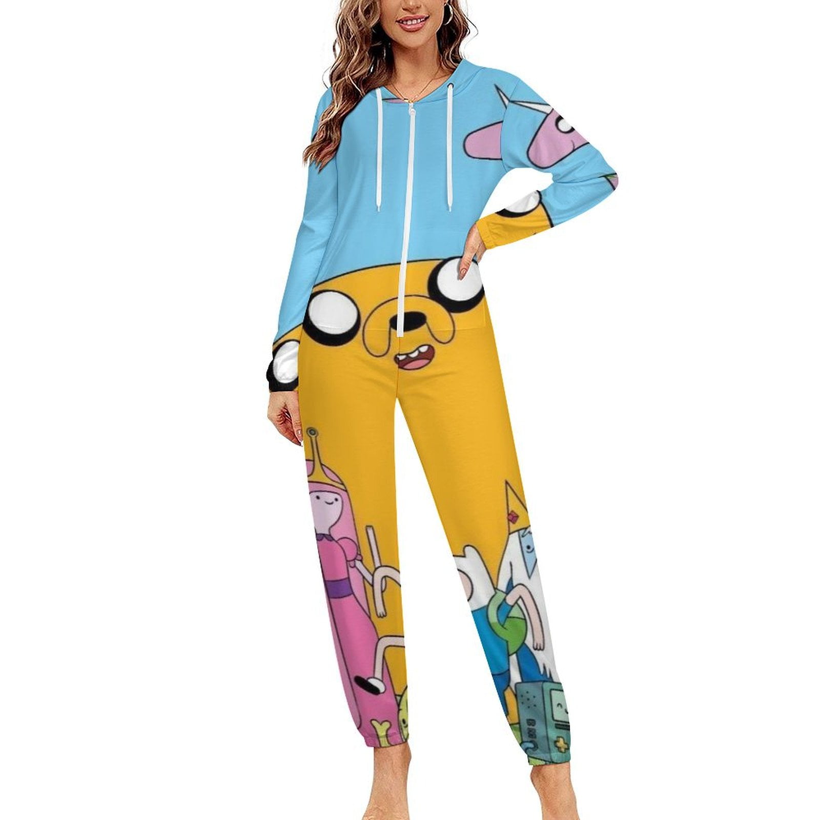Adventure Time Jake The Dog Unisex Onesie Pajamas Zipper Jumpsuit ...