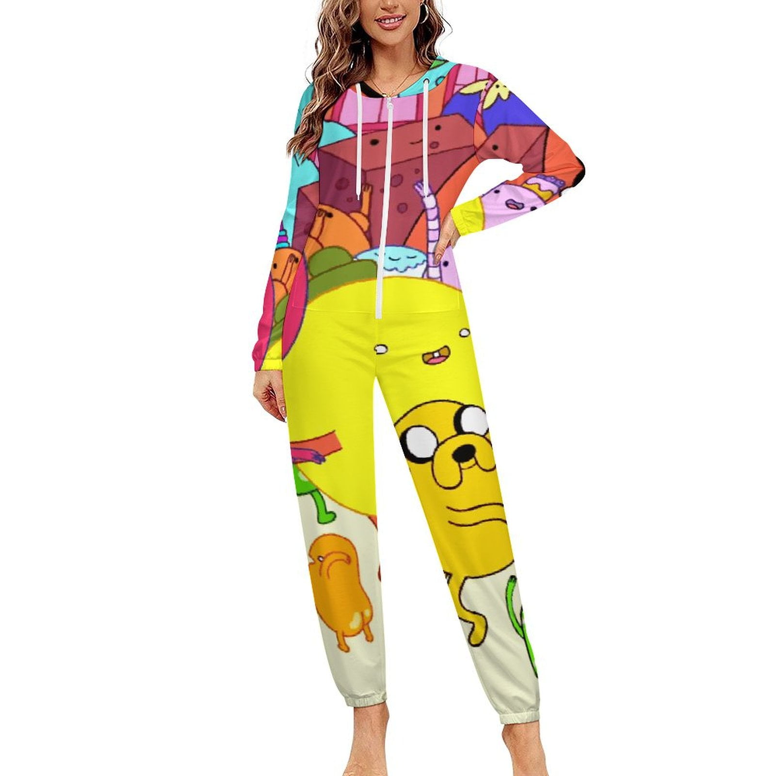 Adventure Time Jake The Dog Unisex Onesie Pajamas Zipper Jumpsuit ...
