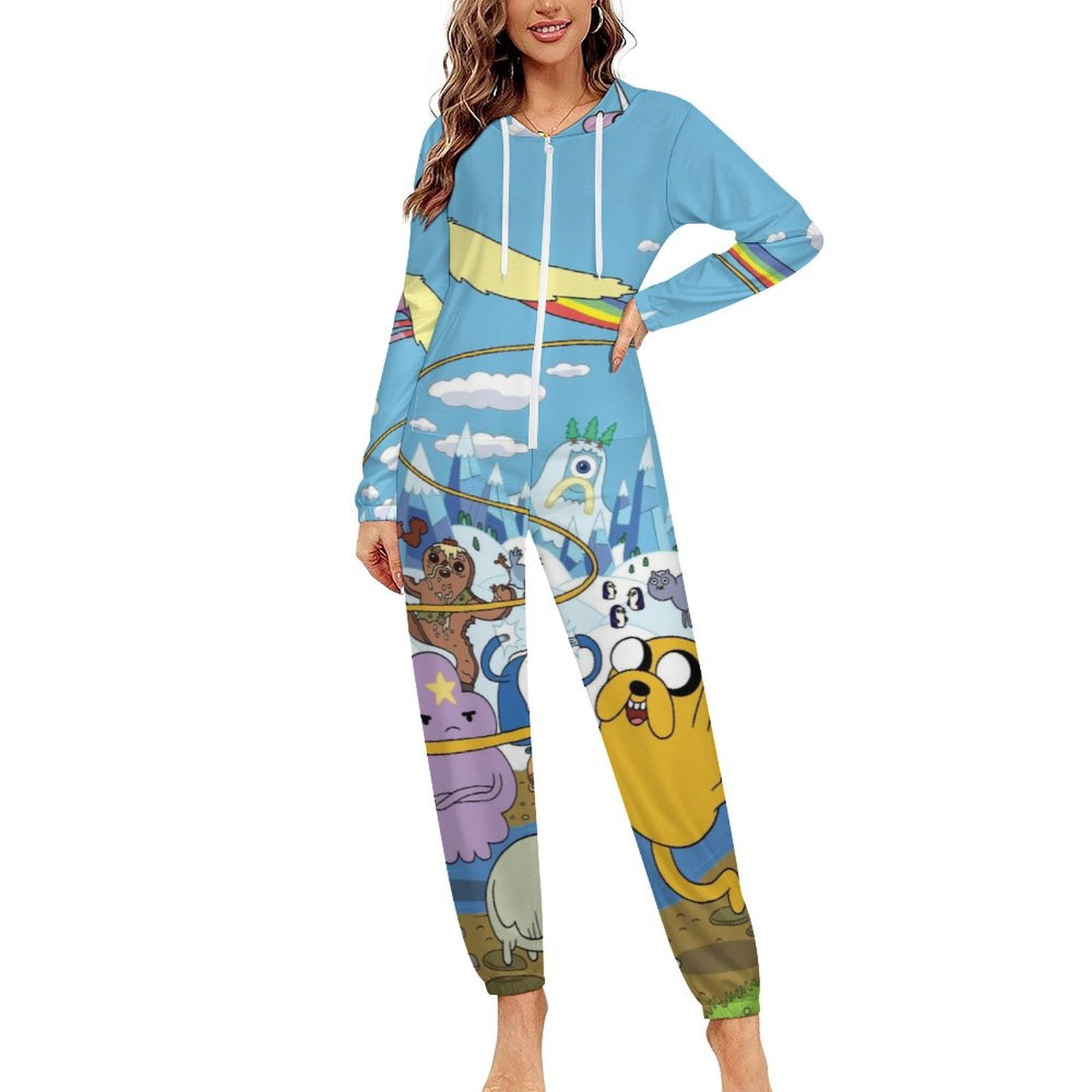 Adventure Time Jake The Dog Unisex Onesie Pajamas Zipper Jumpsuit ...