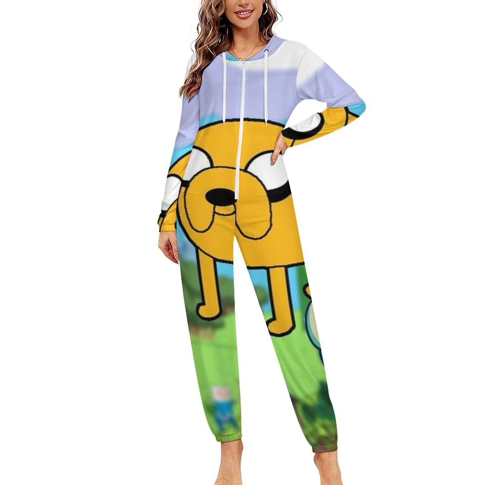 Adventure Time Jake The Dog Unisex Onesie Pajamas Zipper Jumpsuit ...
