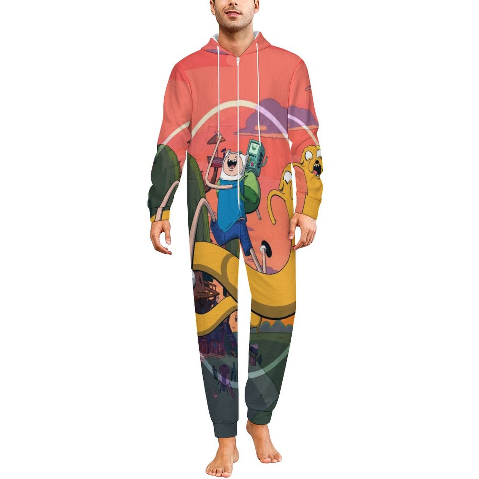 Adventure Time Jake The Dog Women Men Pajamas Zipper Onesie Jumpsuit ...