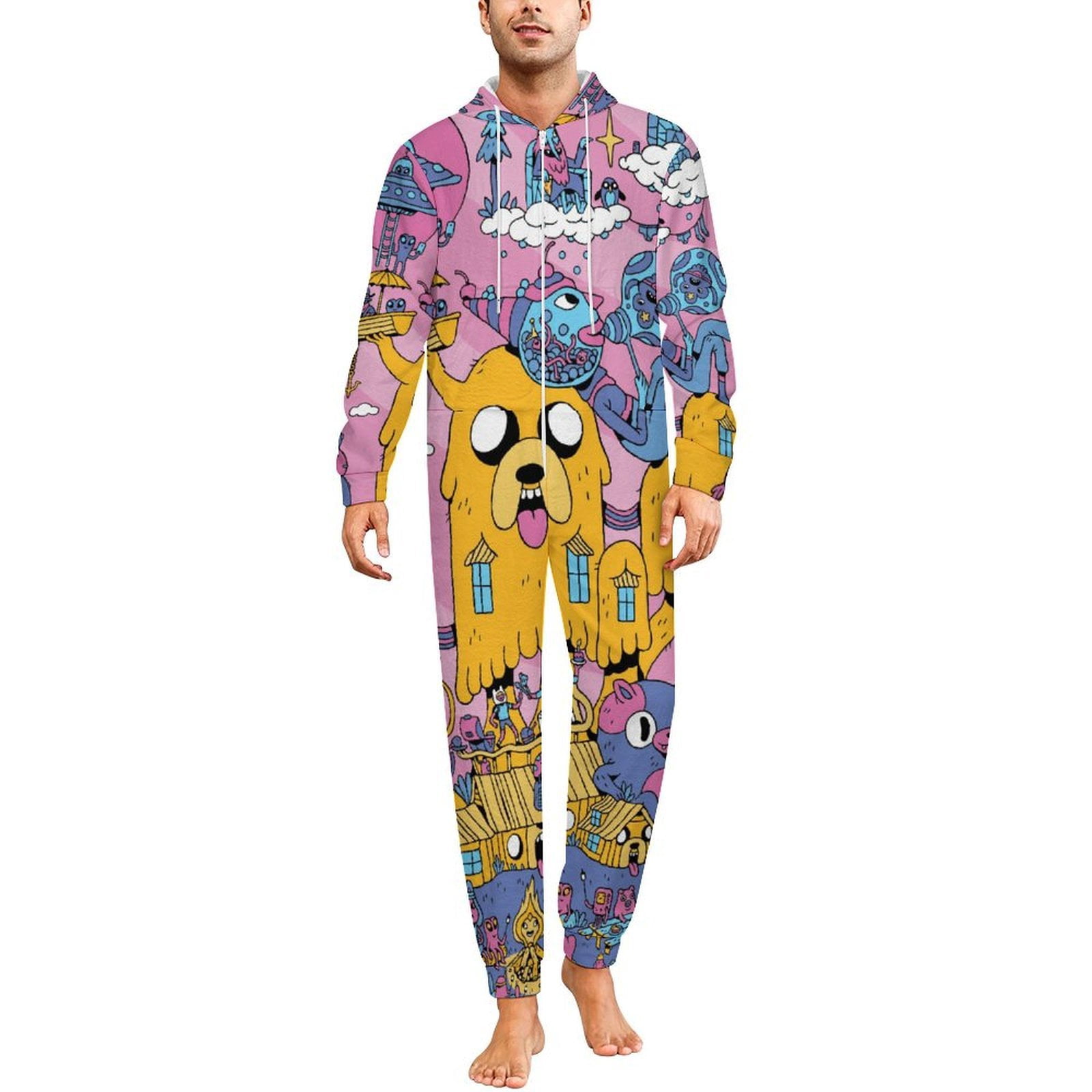 Adventure Time Jake The Dog Women Men Pajamas Zipper Onesie Jumpsuit ...