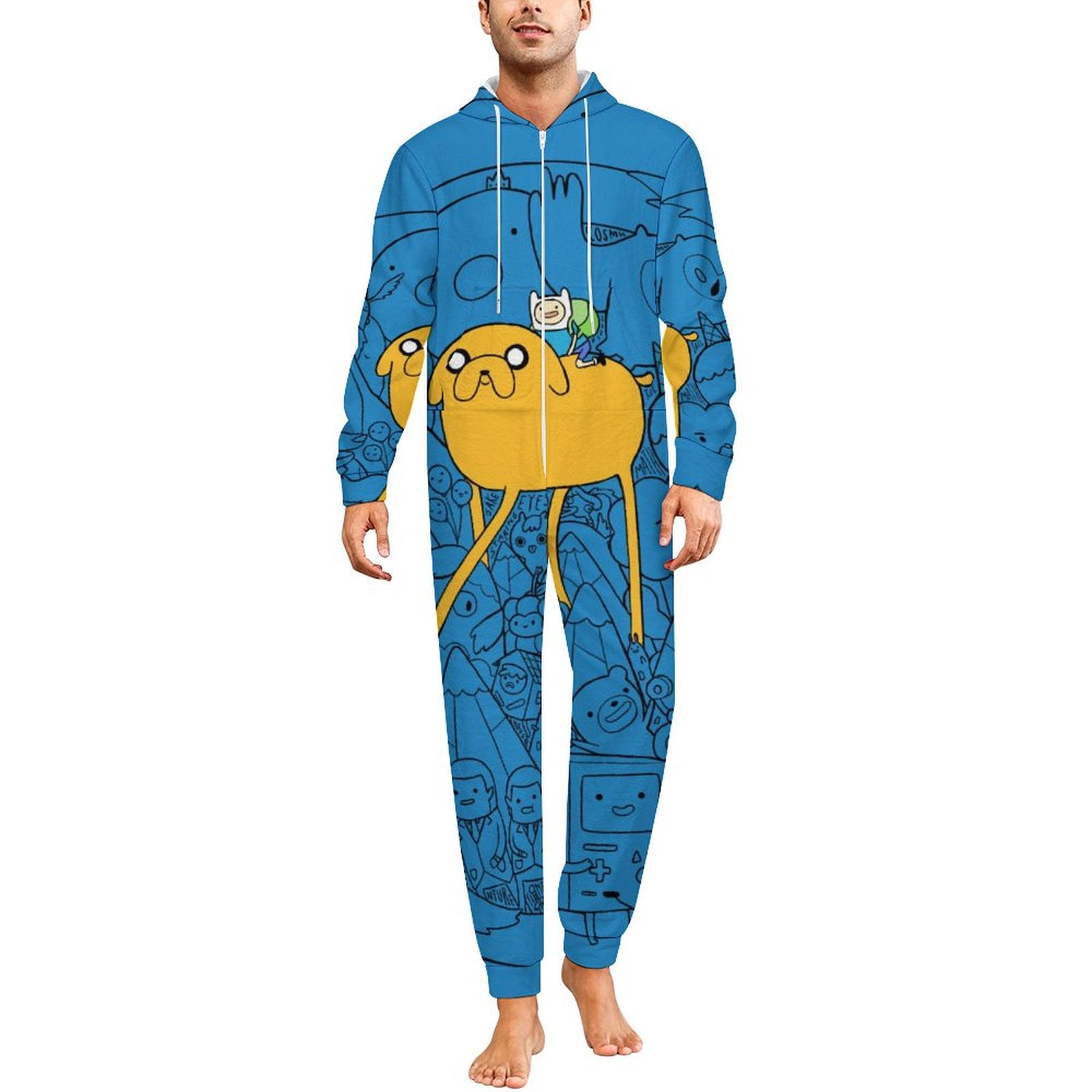 Adventure Time Jake The Dog Women Men Pajamas Zipper Onesie Jumpsuit ...