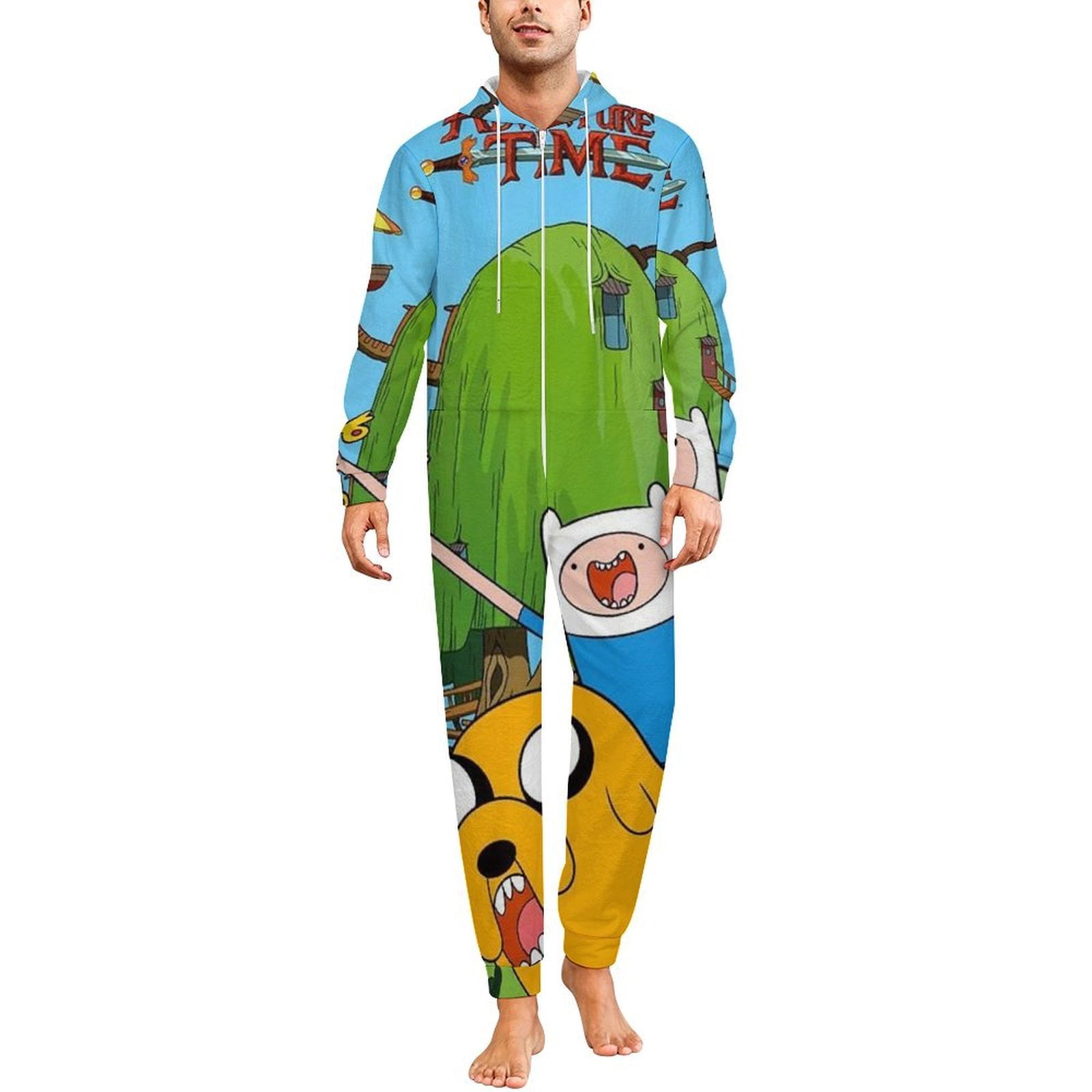Adventure Time Jake The Dog Women Men Pajamas Zipper Onesie Jumpsuit ...